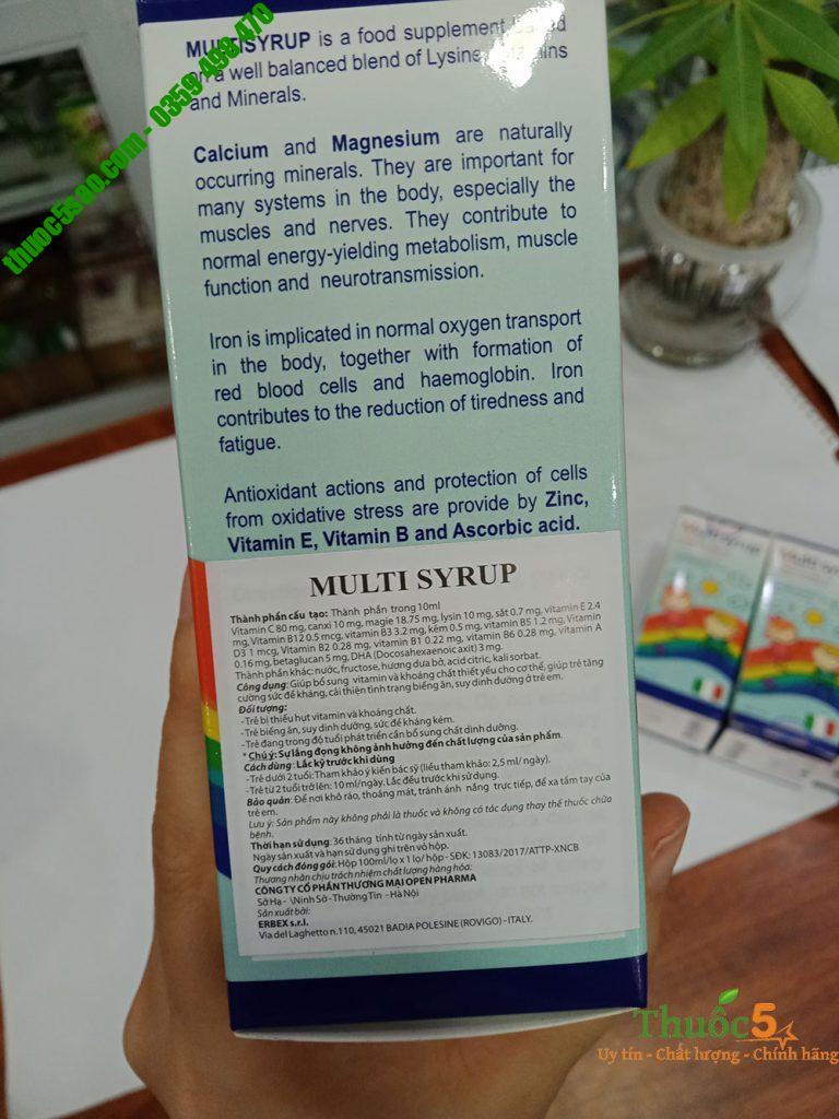 Multi syrup vitamin tổng hợp cho bé hiệu quả và đạt chuẩn hàng Italy