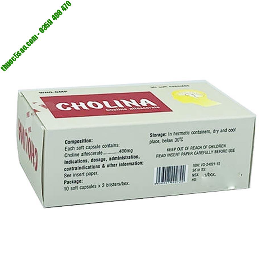 [GIÁ GỐC] Cholina 400mg điều trị đột quỵ hộp 30 viên - Thuốc 5 sao - Uy ...