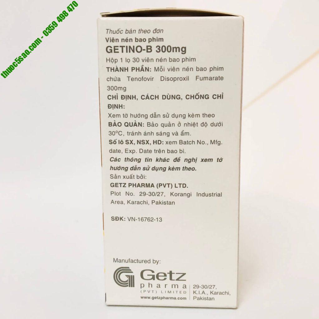 [GIÁ GỐC] Getino-B hỗ trợ điều trị viêm gan B, phòng chống HIV, hộp 30 ...
