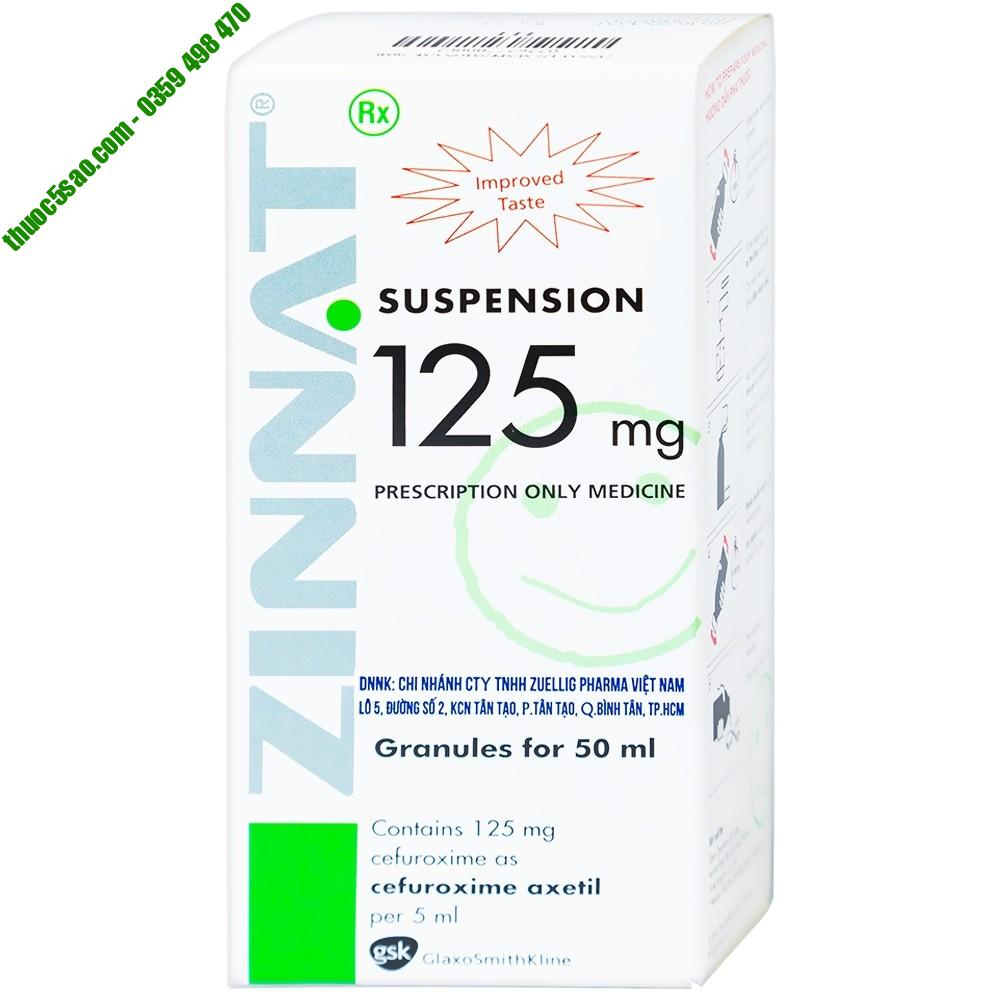 Zinnat 125Mg 50ml hỗ trợ điều trị nhiễm khuẩn Chai 50ml