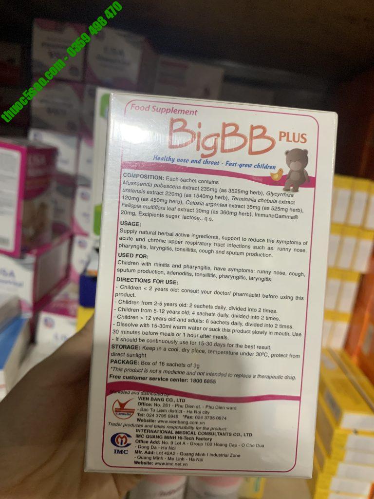 [GIÁ GỐC] Cốm BigBB Plus mũi họng khoẻ, trẻ mau lớn Hộp 16 gói - Thuốc ...