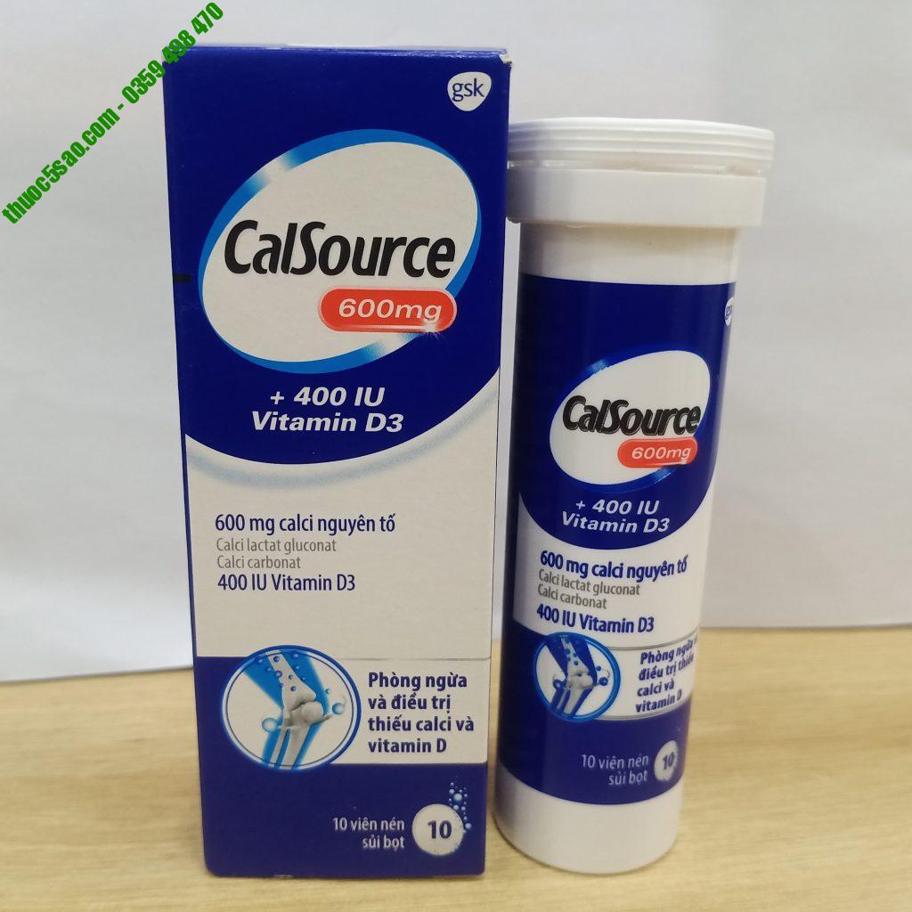 [GIÁ GỐC] Calsource 600mg bổ sung calci, vitamin tuýp 10 viên sủi ...