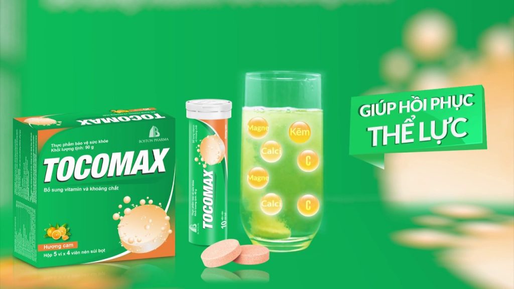 [GIÁ GỐC] Viên sủi Tocomax hương cam bổ sung vitamin tuýp 10 viên