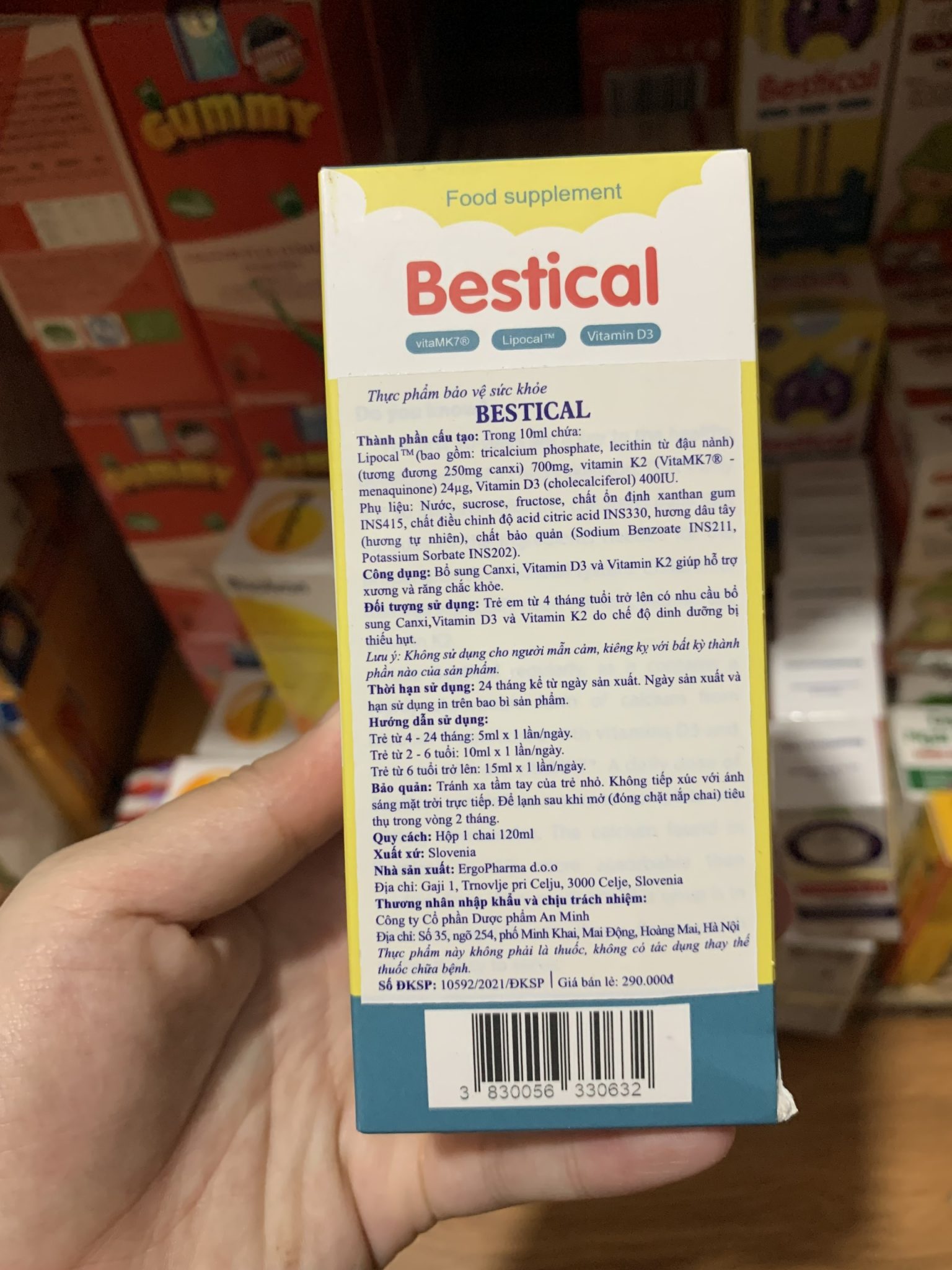 Bestical canxi sinh học thêm D3 K2 cho bé hấp thụ canxi tốt hơn 120ml