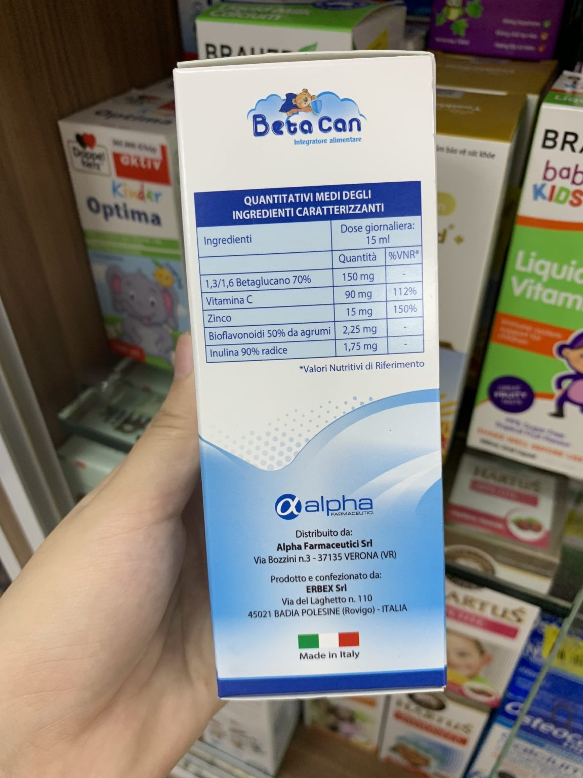 Beta Can Integratore alimentare tăng đề kháng Chai 125ml